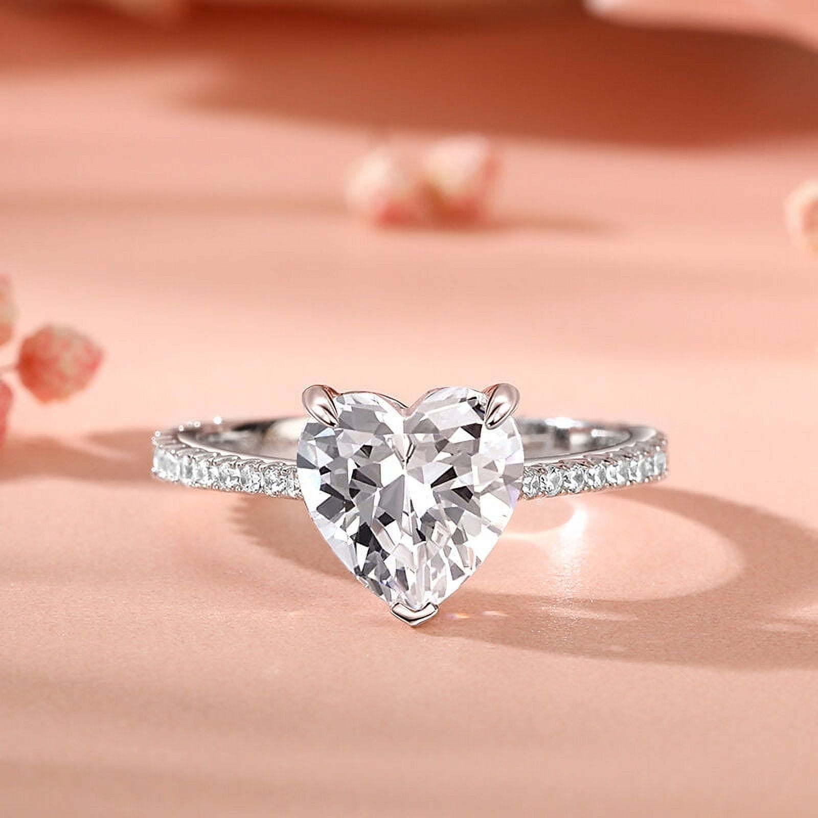 Alpha Jewel 2 Ct Heart Cut VVS1/D Lab Created Simulated Diamond Women's ...