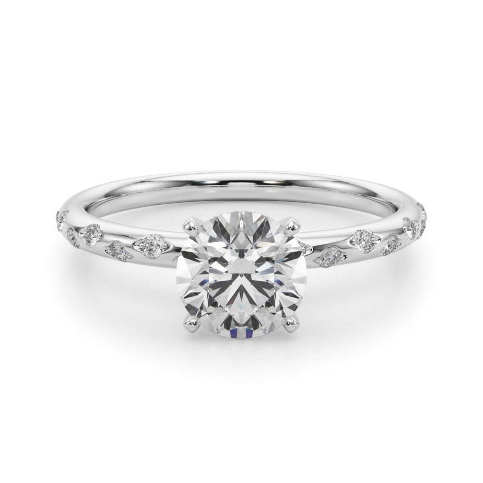 Alpha Jewel 3 Ct Pear Cut Moissanite - 14K White Gold Plated Ring ...