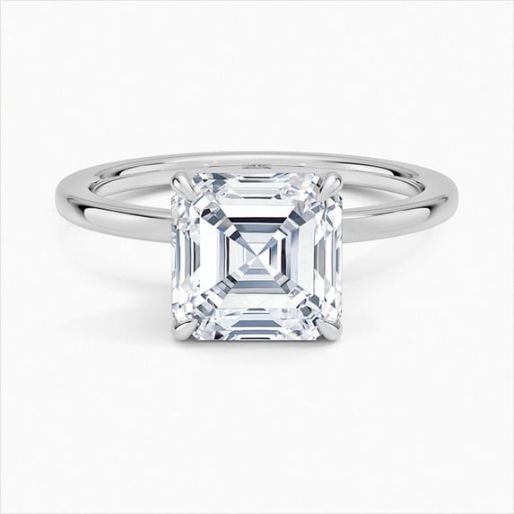 Alpha Jewel Asscher Cut 1.8 Ct Moissanite Wedding Ring - Stamped 14K ...