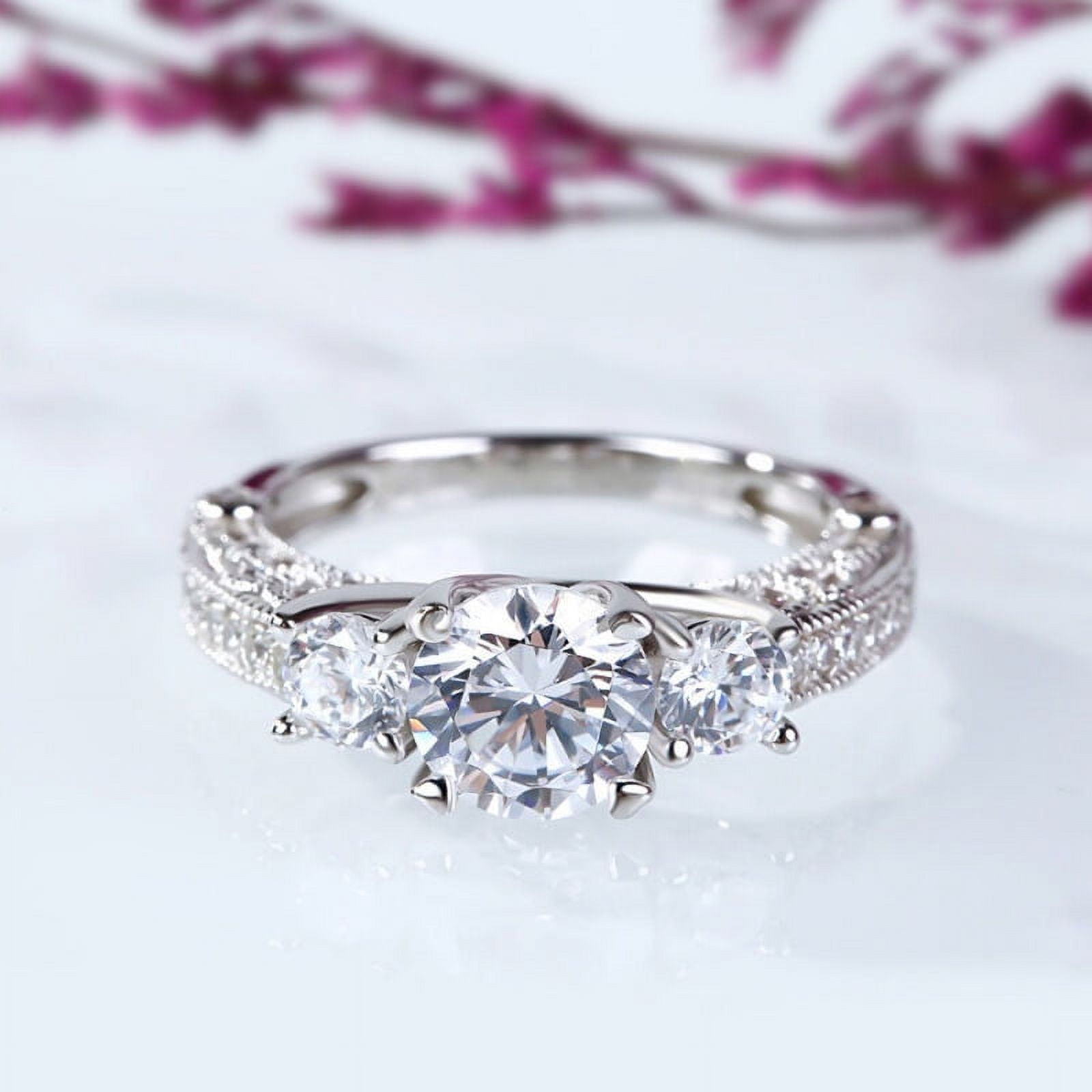 Alpha Jewel Brilliant 1.8 Ct Round Cut Diamond Band - 14K White Gold ...