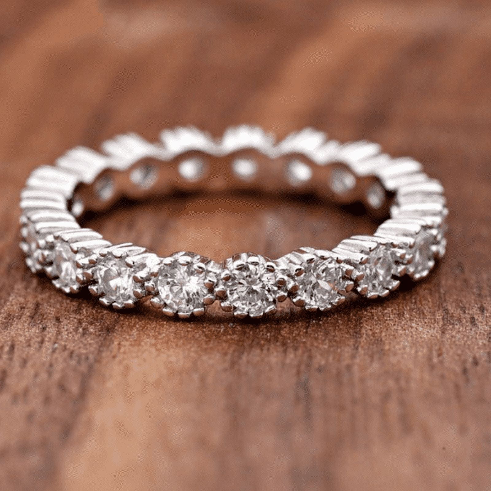 Alpha Jewel Cushion Cut 1.8 Ct Lab Created Diamond Band - 14K White ...