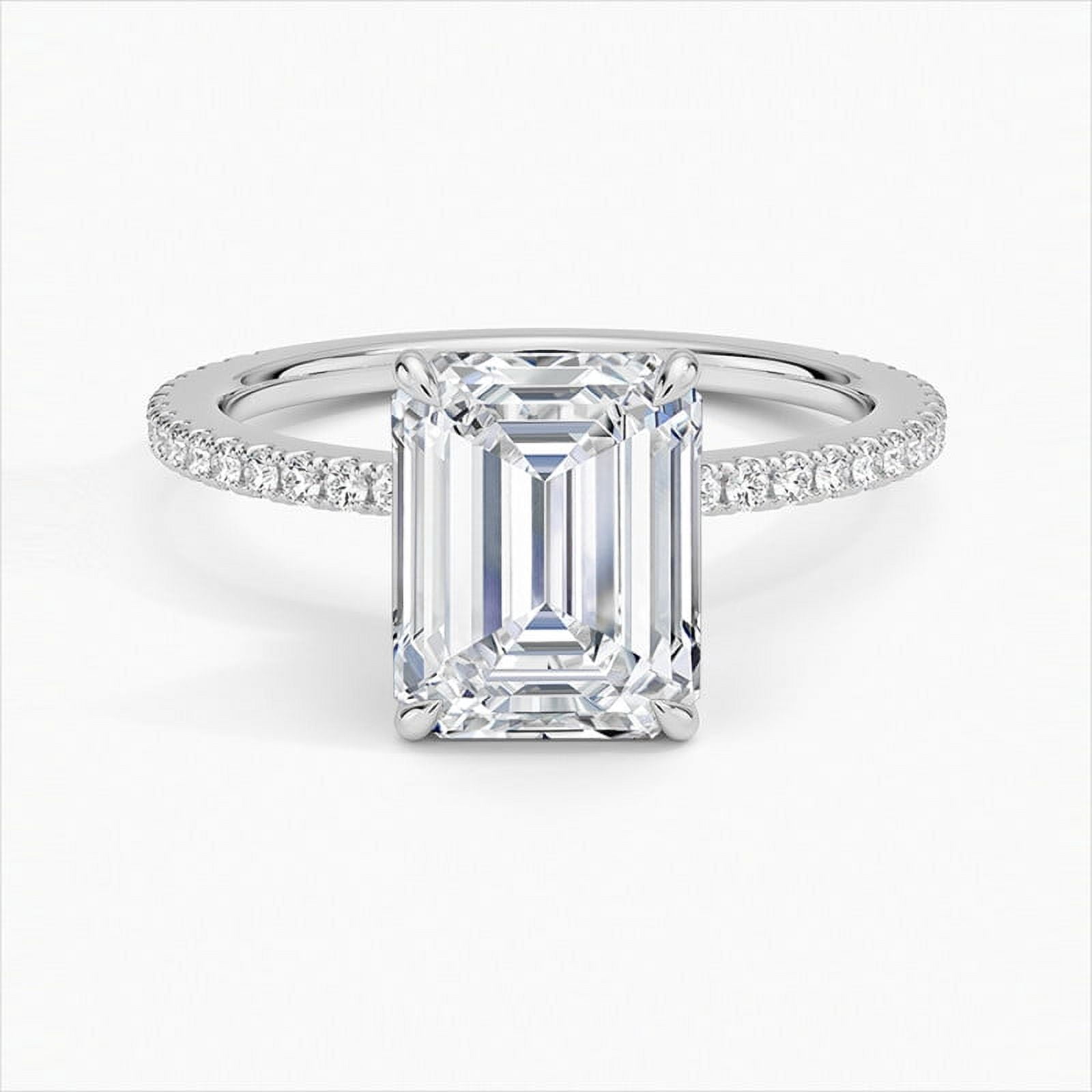 Alpha Jewel Emerald Cut 1.9 Ct Moissanite Wedding Ring - Stamped 14K ...