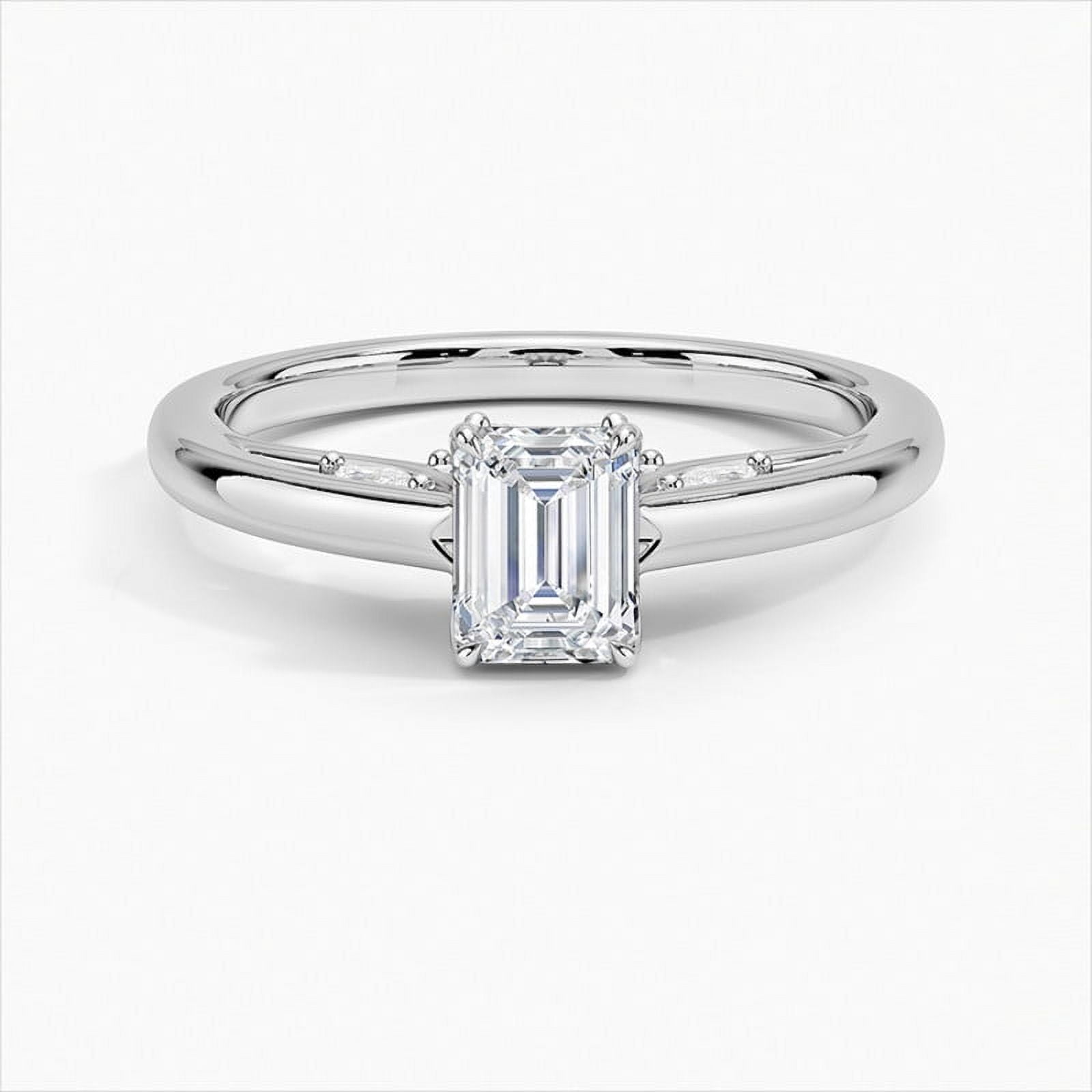 Alpha Jewel Excellent 1.8 Ct Emerald Cut Moissanite Ring - 14K Gold ...