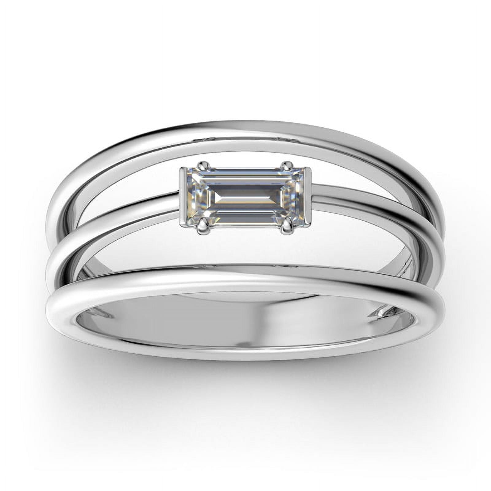 Alpha Jewel Multi Row Diamond Band for Women's - 1.1 Ct Baguette Cut ...