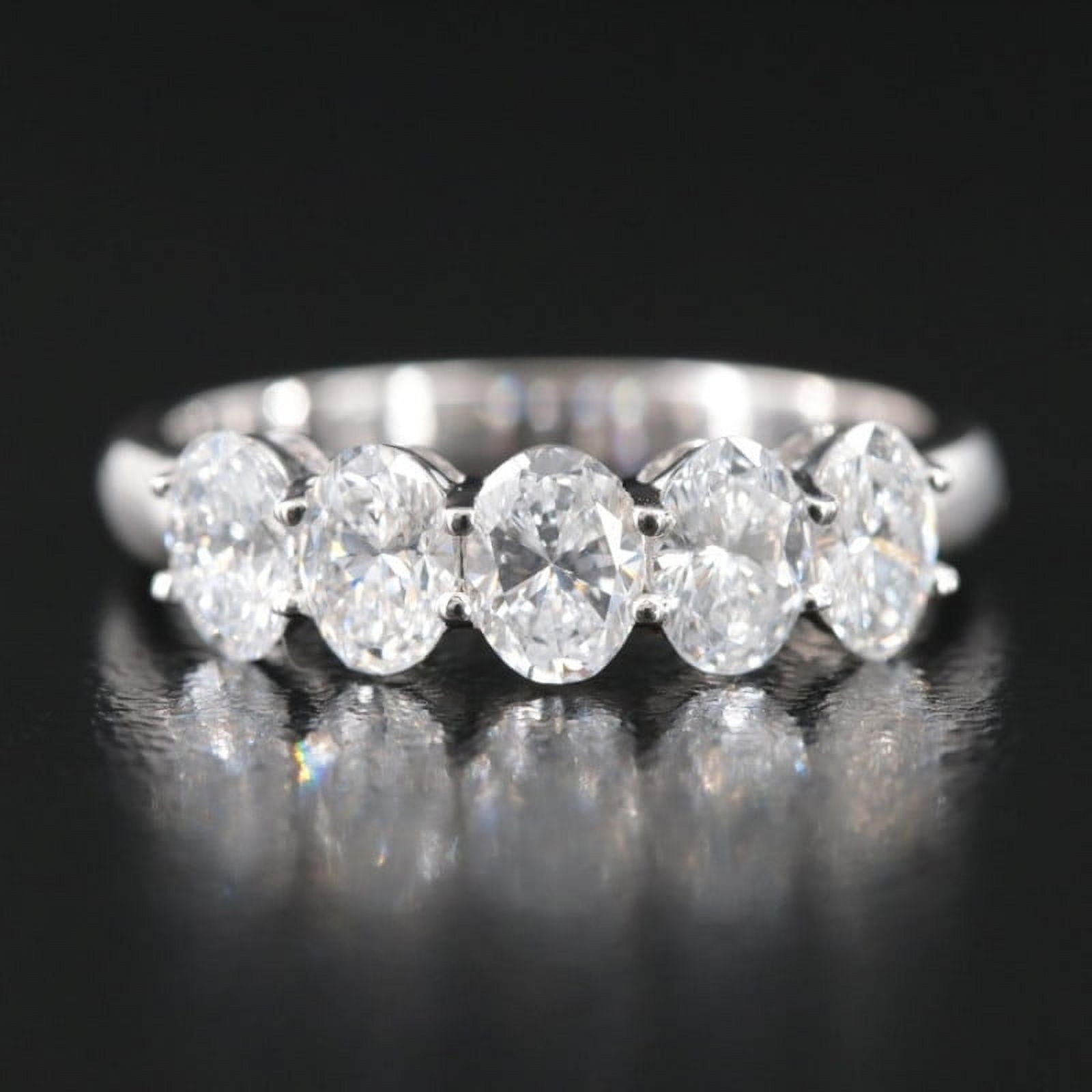 Alpha Jewel Oval Cut Excellent 1.7 Ct Diamond Band for Her - 14K White ...