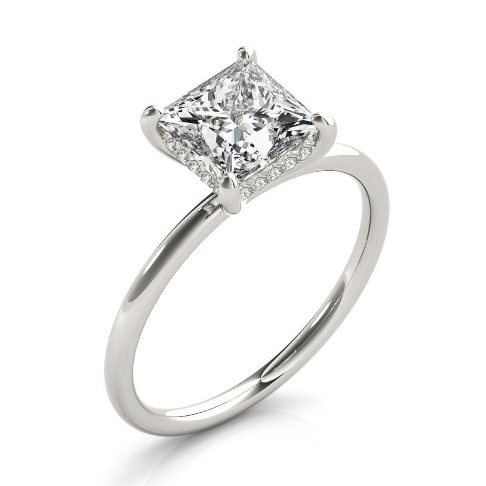 Alpha Jewel Princess Cut 2 Ct Moissanite Wedding Anniversary Ring - 14K ...