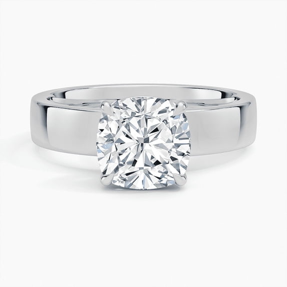 Alpha Jewel Round Cut 2.1Ct VVS1/D Moissanite Ring - 14K White Gold ...