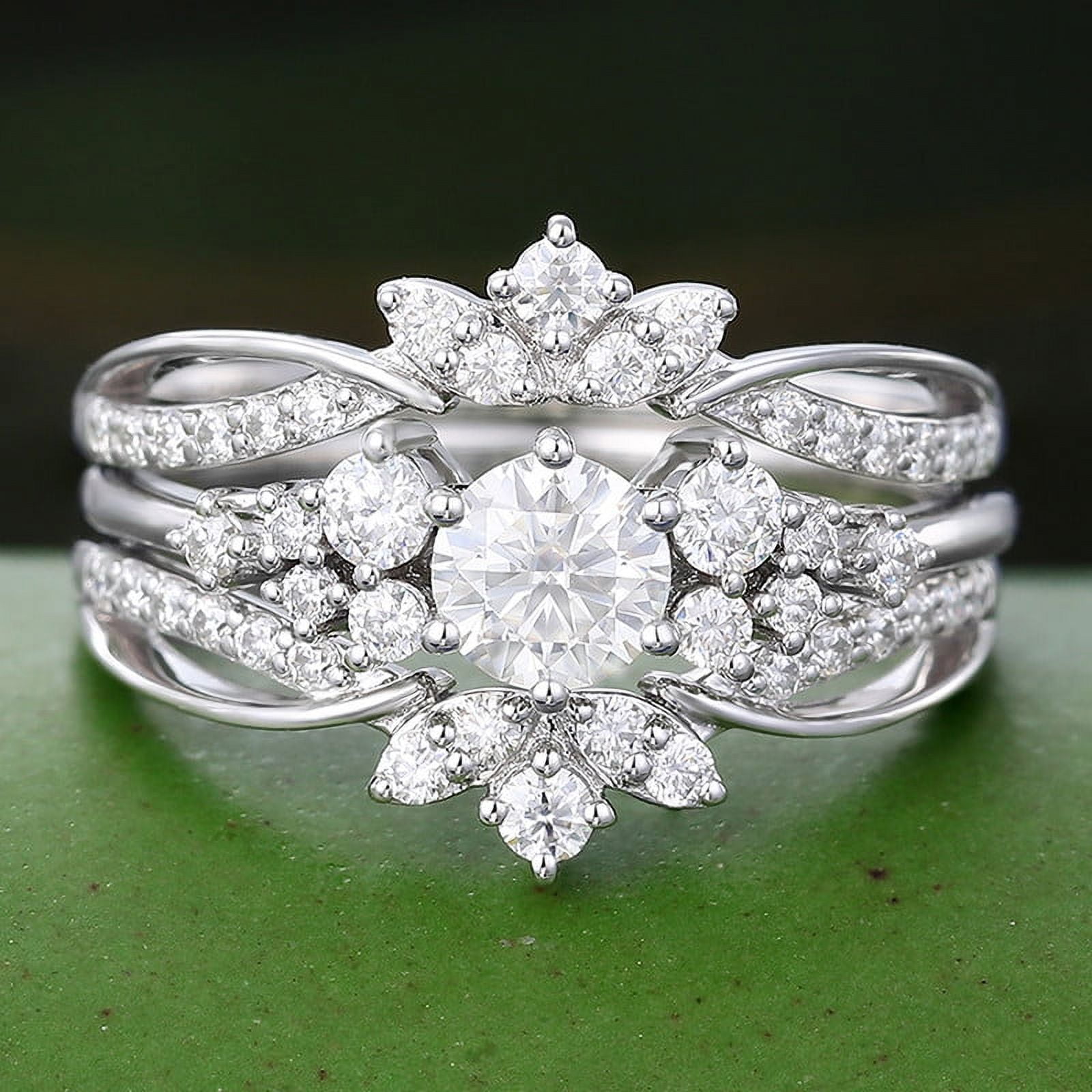 Alpha Jewel Stamped 14K Diamond Band - 1.8 Ct Round Cut Diamond Band ...