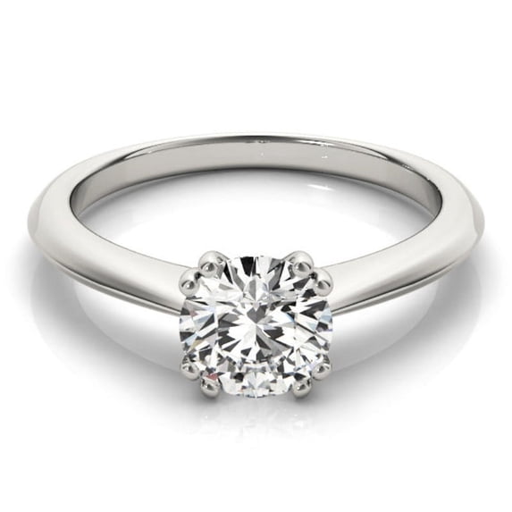 Alpha Jewel Stamped 14K White Gold Plated Engagement Ring - Prong Set ...