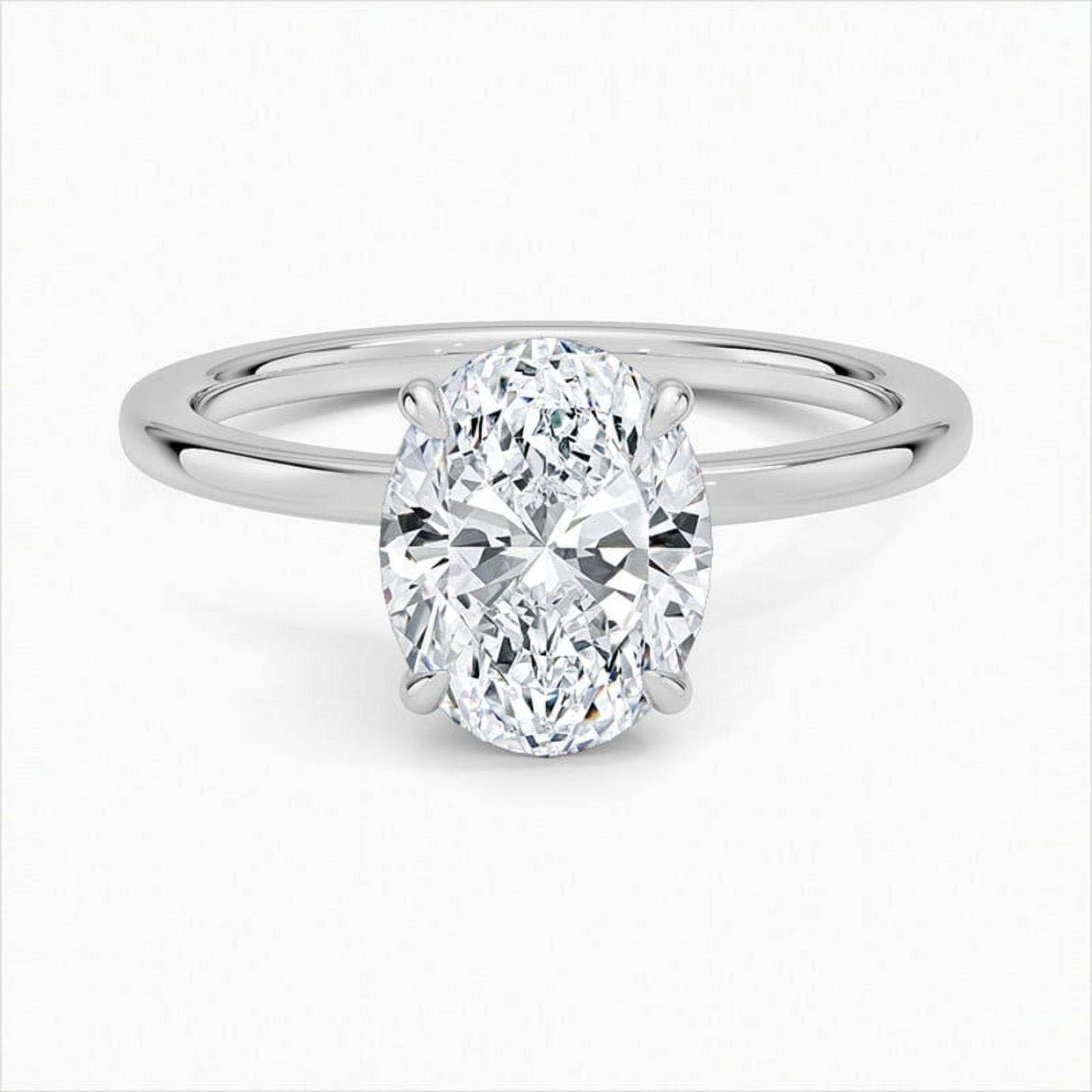 Alpha Jewel Stamped 14K White Gold Plated Wedding Ring - 1.8 Ct Oval ...