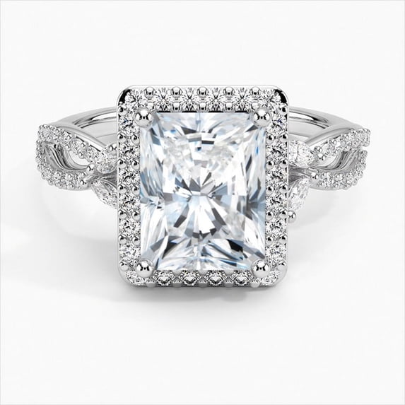 Alpha Jewel Halo Ring for Her - 14K Gold Plated Wedding Anniversary ...