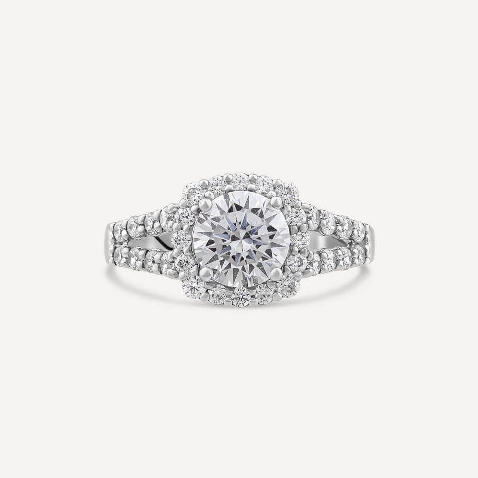 Alpha Jewel White Gold Over 14K Silver Diamond Ring - 1.8 Ct Round ...