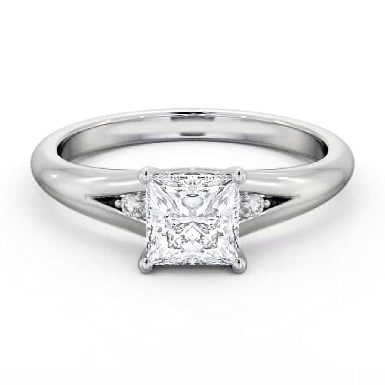 Alpha Jewelry 1.5 Ct Princess Cut Moissanite Engagement Rings - 14K ...