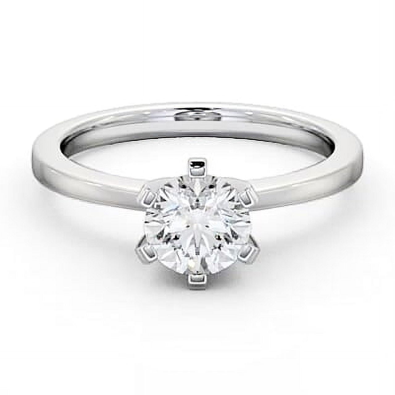 Alpha Jewelry 1.6 Ct Round Brilliant Cut Moissanite Ring - 14K White ...