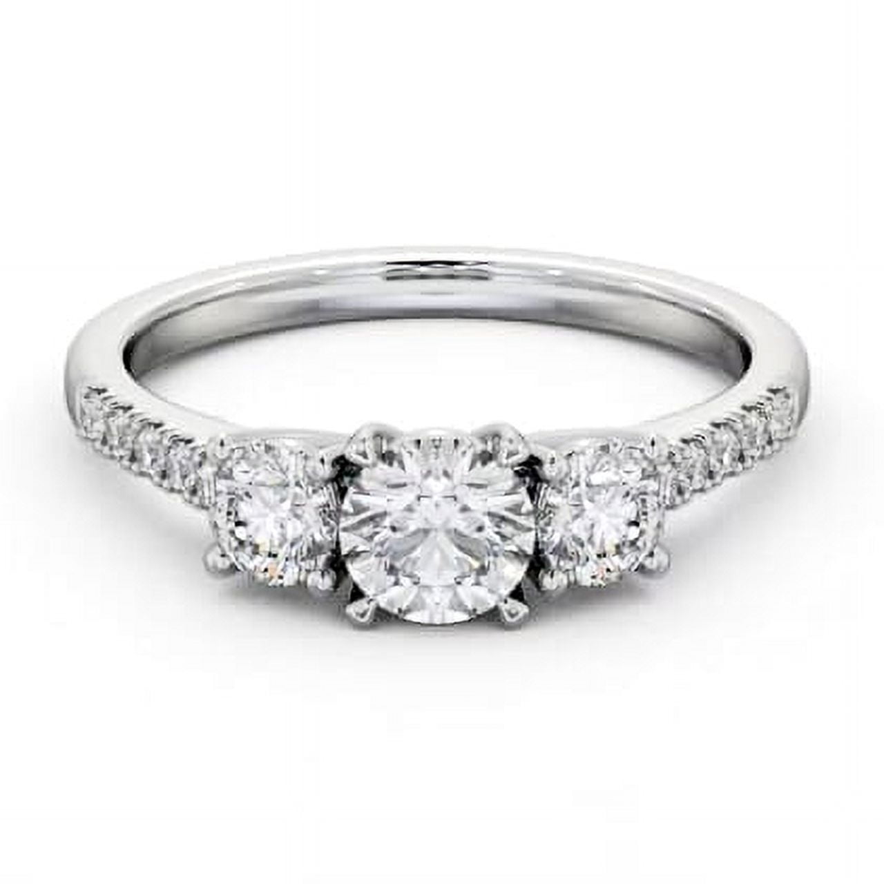 Alpha Jewelry 1.6 Ct Round Cut Moissanite Rings - 14K White Gold Plated ...