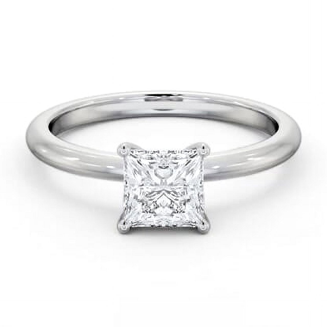 Alpha Jewelry 1.6 Ct VVS1/D Princess Cut Moissanite Ring - 14K White ...