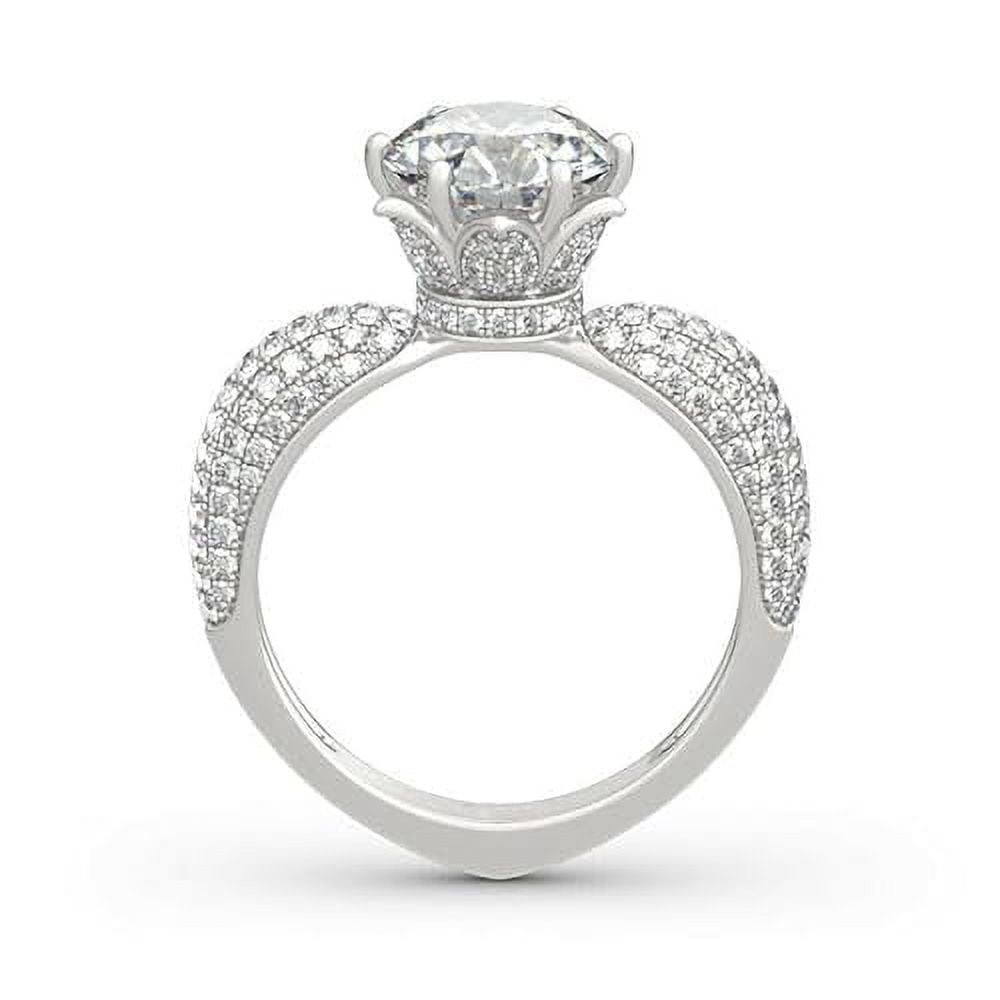 Alpha Jewelry 1.65 Ct Round Cut White Moissanite Wedding Rings - 14K ...