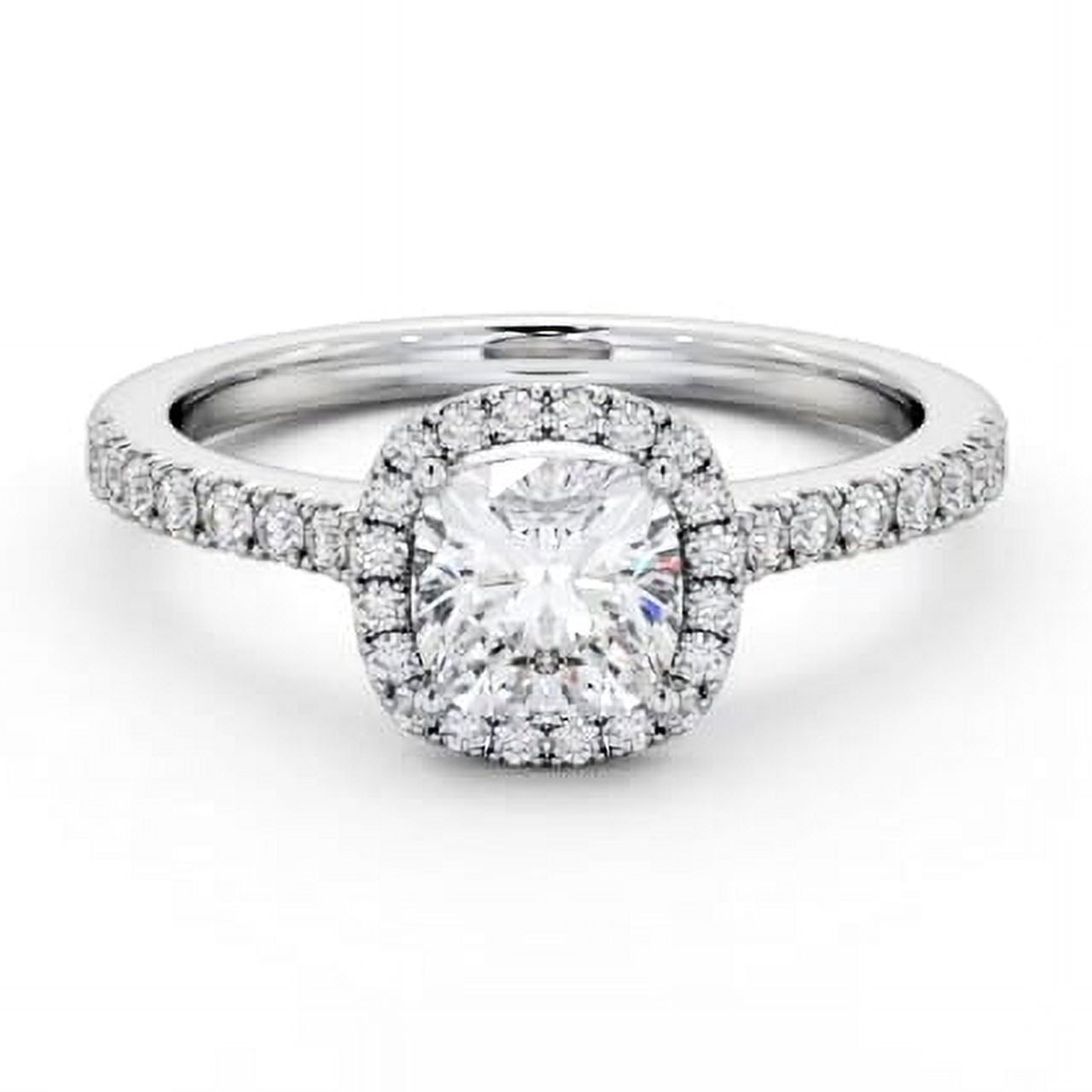 Alpha Jewelry 1.7 Ct Cushion Cut Moissanite Rings - 14K White Gold ...