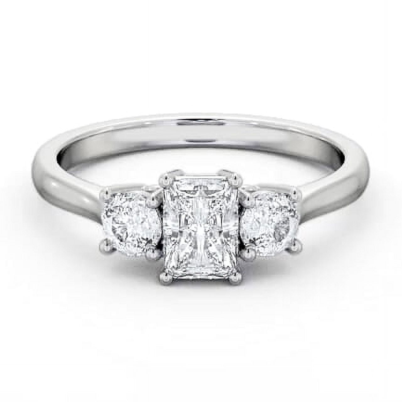 Alpha Jewelry 14K White Gold Plated Anniversary Ring - 1.8 Ct Radiant ...