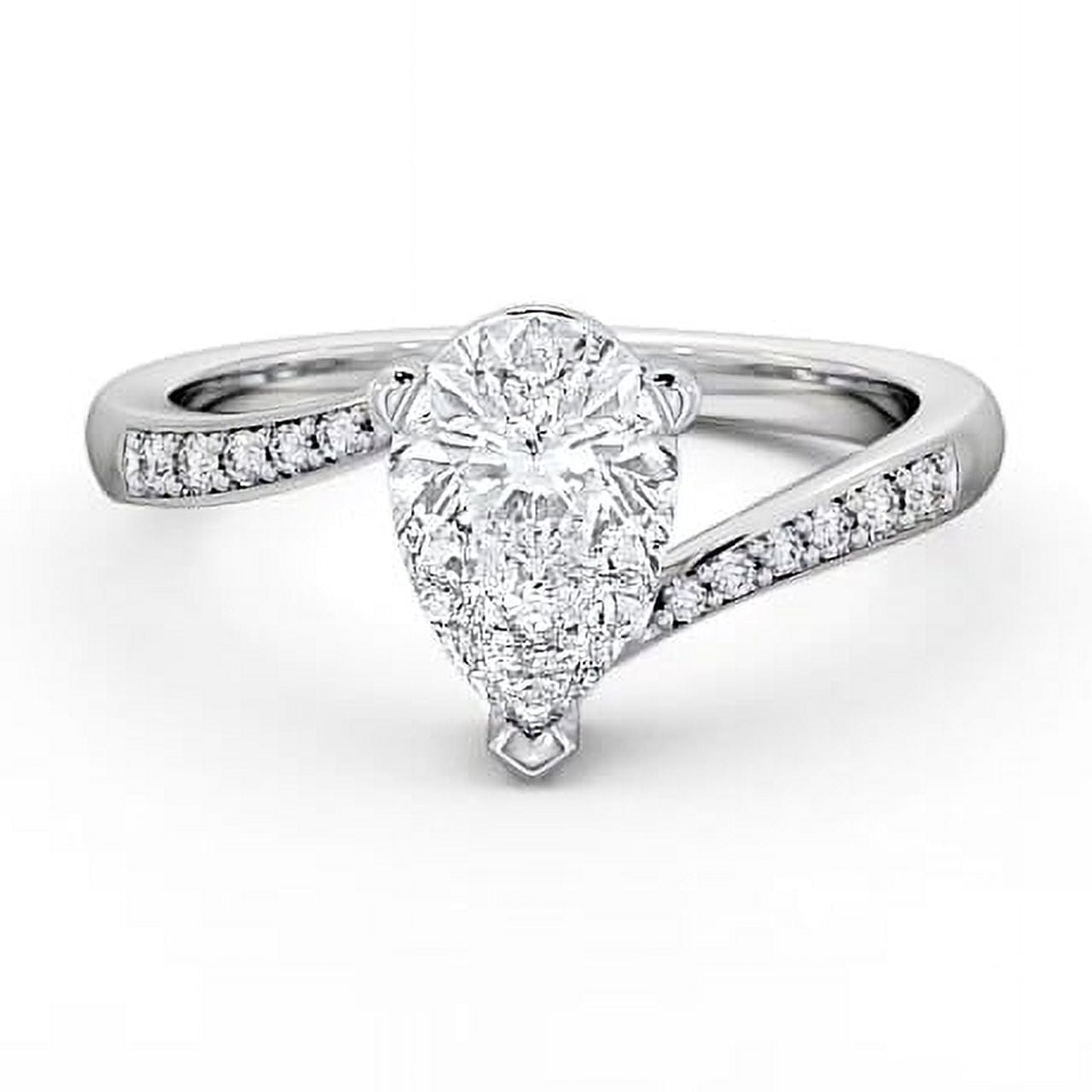 Alpha Jewelry 14K White Gold Plated Anniversary Rings for Gift - 2 Ct ...