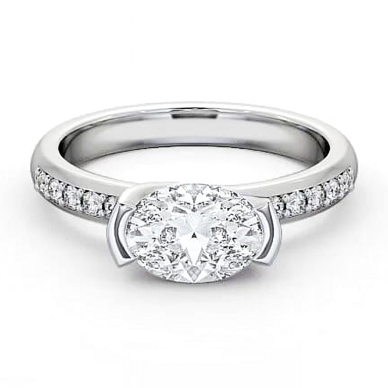 Alpha Jewelry 14K White Gold Plated Birthday Gift Ring - Excellent 1.9 ...