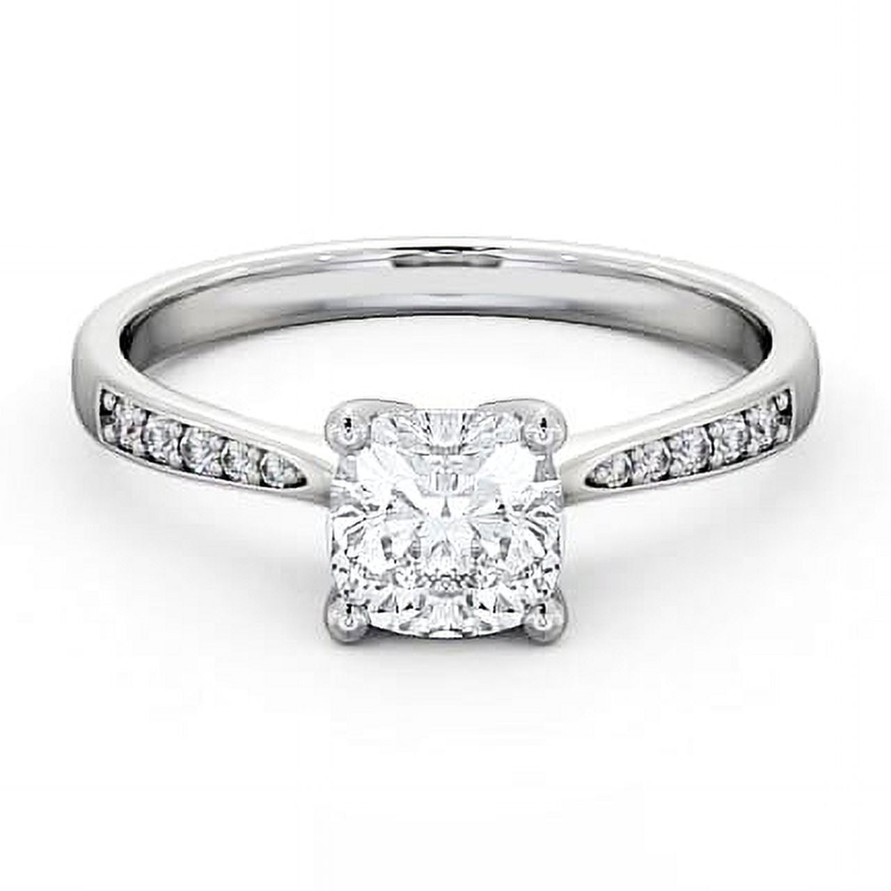 Alpha Jewelry 14K White Gold Plated Birthday Gift Rings - 1.9Ct Cushion ...