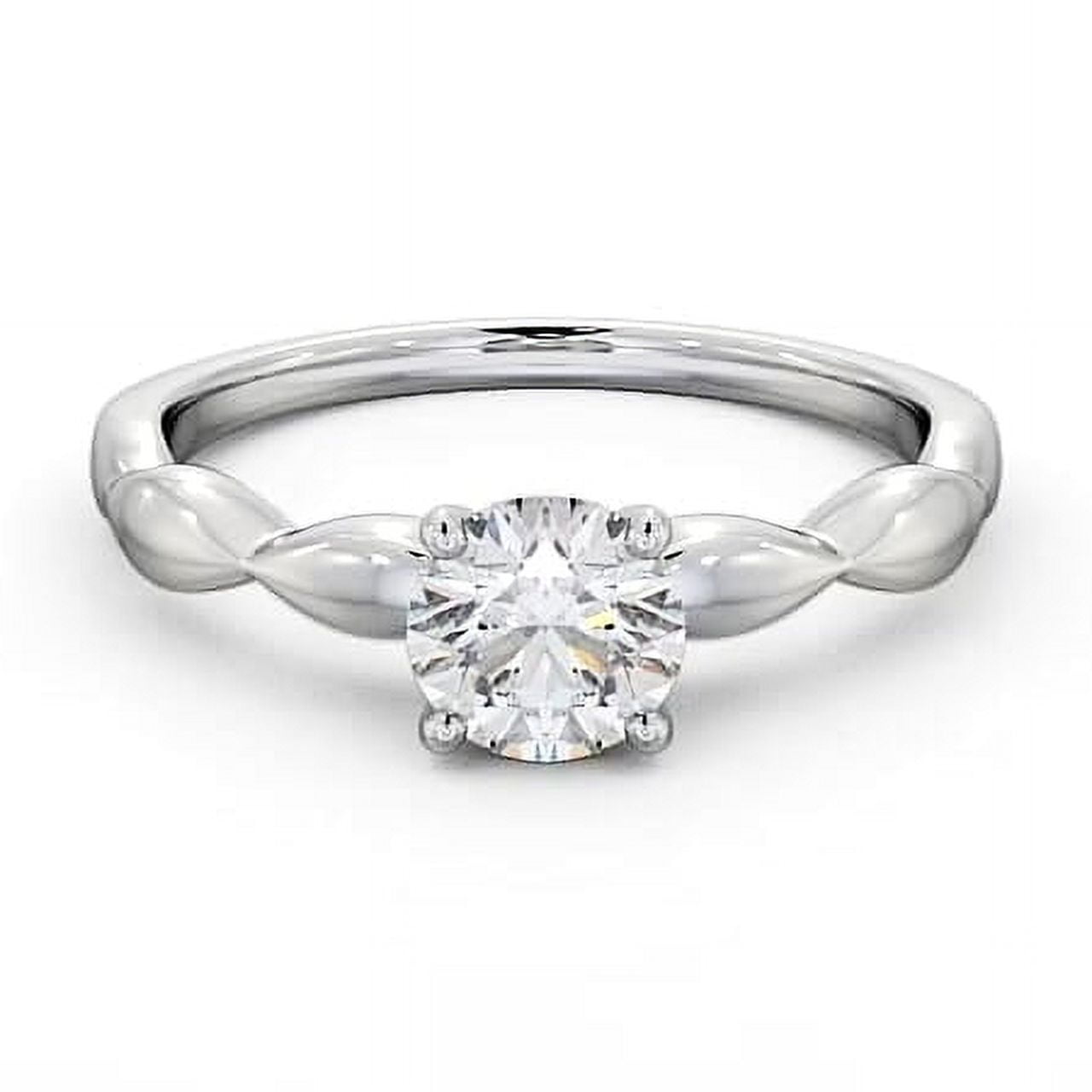 Alpha Jewelry 14K White Gold Plated Engagement Ring - Round Cut ...