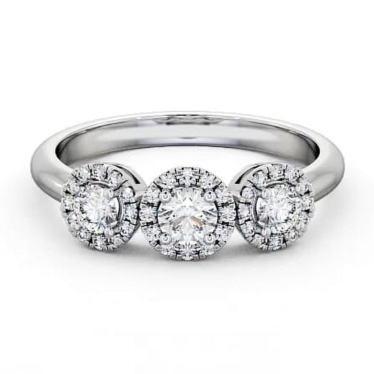 Alpha Jewelry 14K White Gold Plated Moissanite Ring - 1.5 Ct Round ...