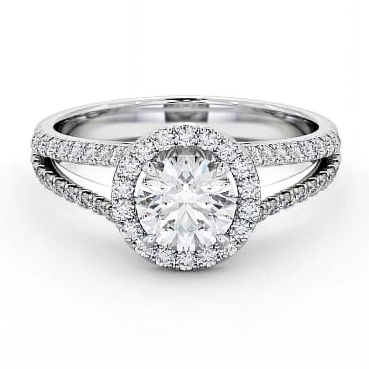 Alpha Jewelry 14K White Gold Plated Moissanite Ring - 2 Ct VVS1/D Round ...