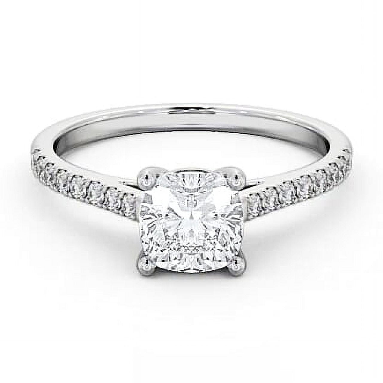 Alpha Jewelry 14K White Gold Plated Moissanite ring - Cushion Cut ...