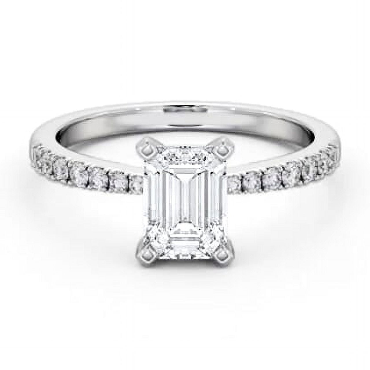 Alpha Jewelry 14K White Gold Plated Ring - 1.4 Ct VVS1/D Emerald Cut ...