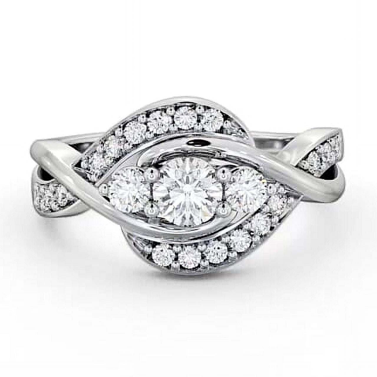 Alpha Jewelry 14K White Gold Plated Ring - 1.5 Ct Round Cut Moissanite ...