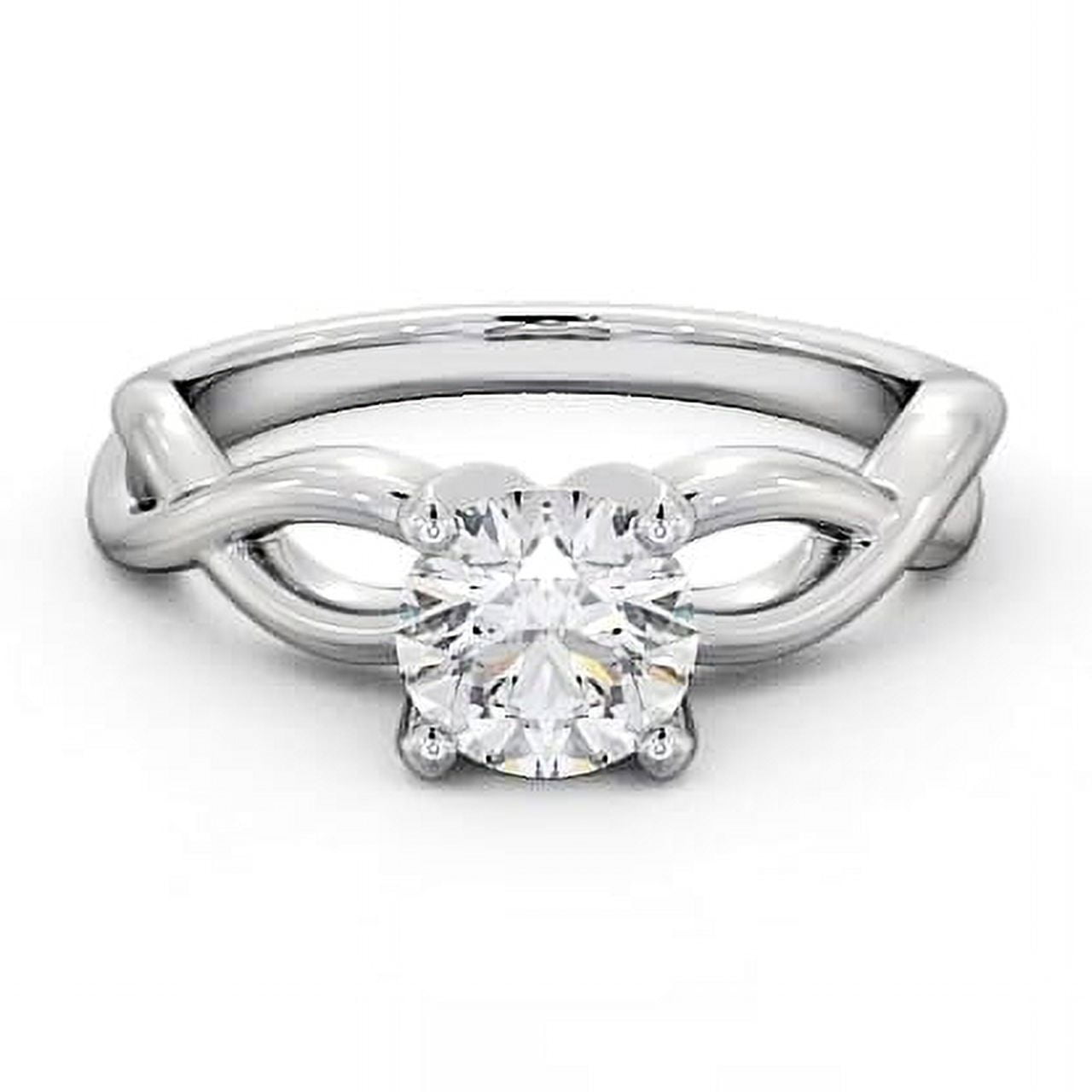 Alpha Jewelry 14K White Gold Plated Ring - 1.8 Ct Round Cut Moissanite ...