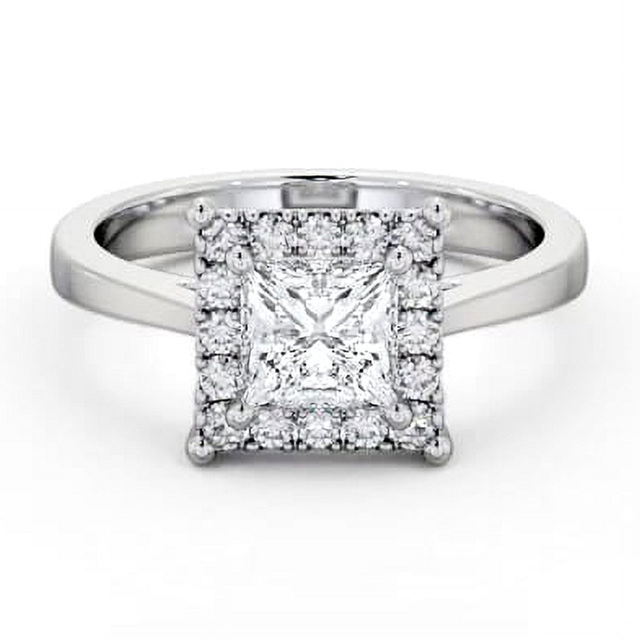 Alpha Jewelry 14K White Gold Plated Ring - Princess Cut Excellent 1.7 ...