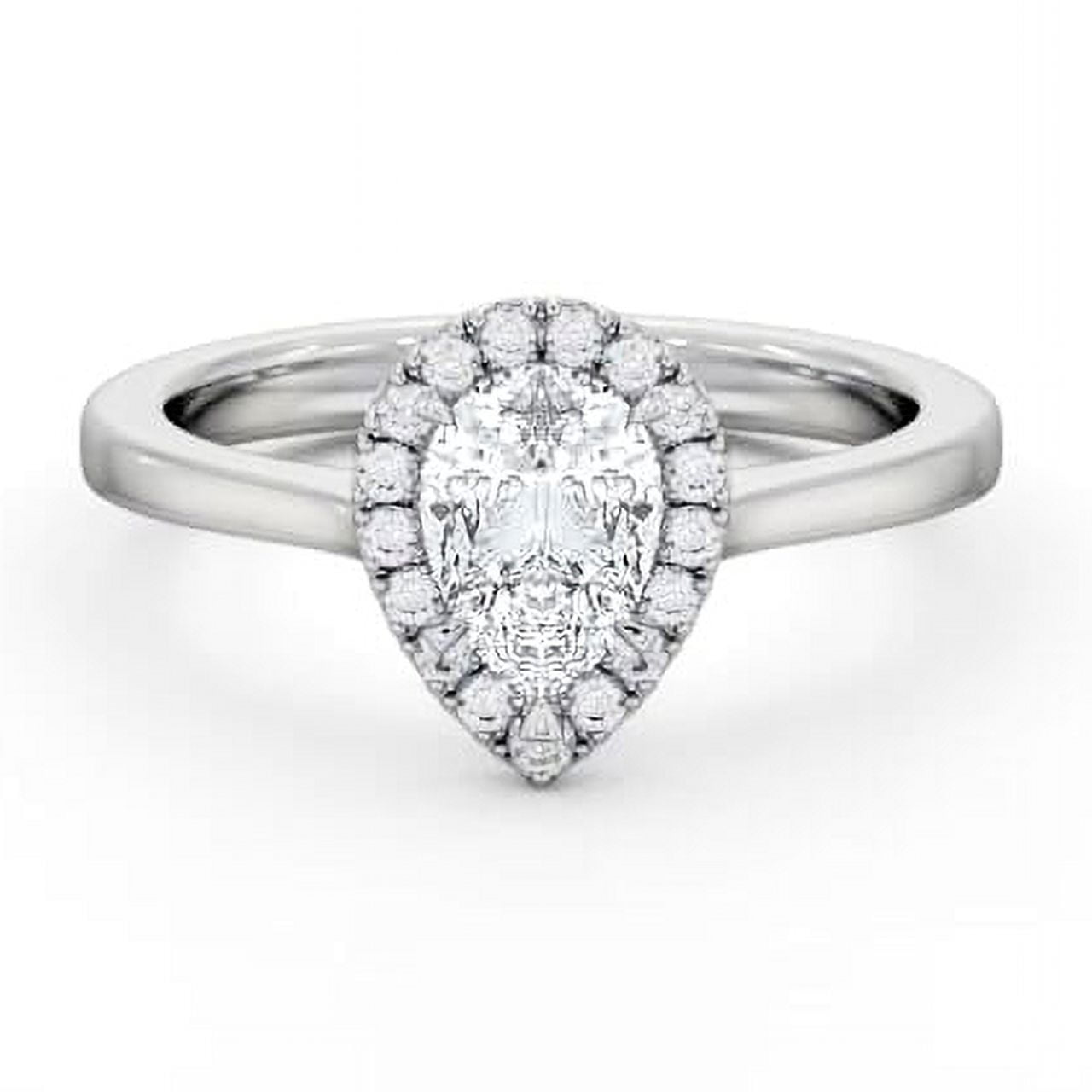 Alpha Jewelry 14K White Gold Plated Rings - 1.6 Ct Pear Cut Excellent ...