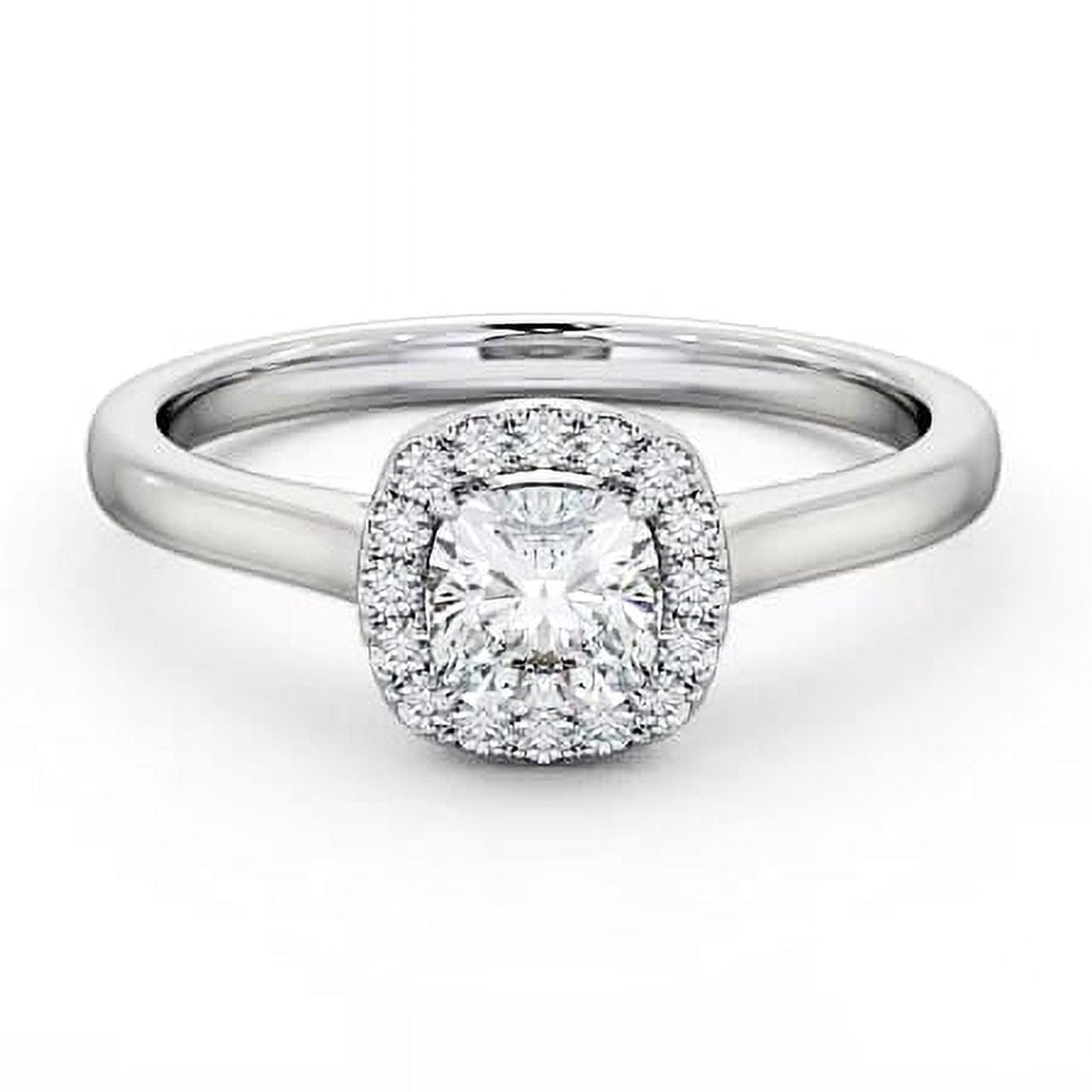 Alpha Jewelry 14K White Gold Plated Rings - 1.8 Cushion Cut Moissanite ...