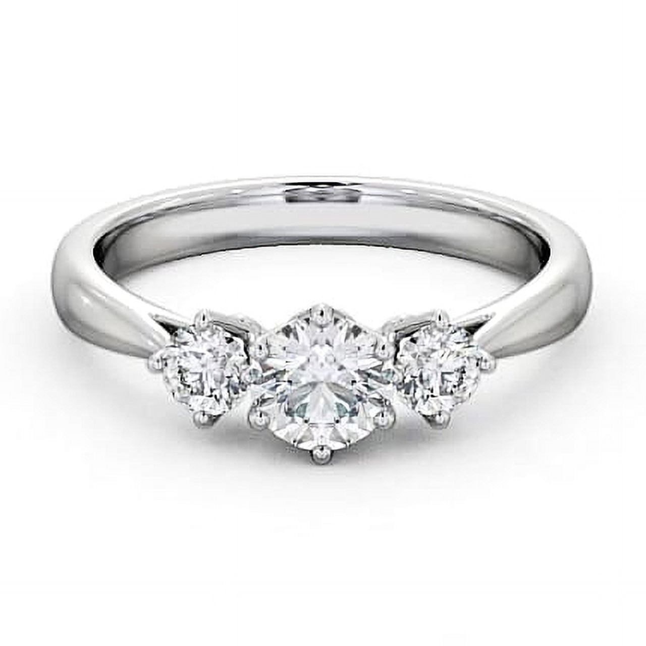 Alpha Jewelry 14K White Gold Plated Rings for Gift - 1.6 Ct Round Cut ...