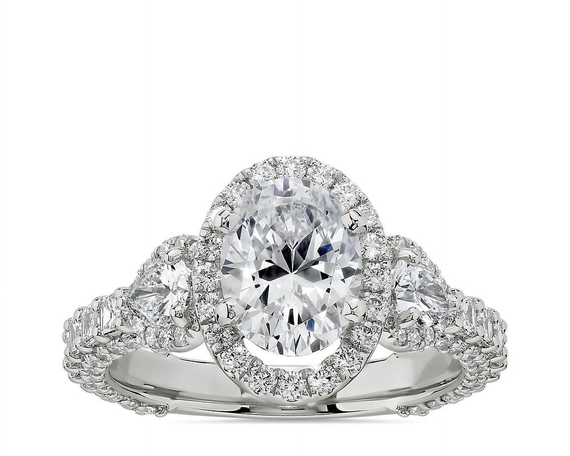 Alpha Jewelry 14K White Gold Plated Rings for Gift - 2.3 Ct Oval Cut ...