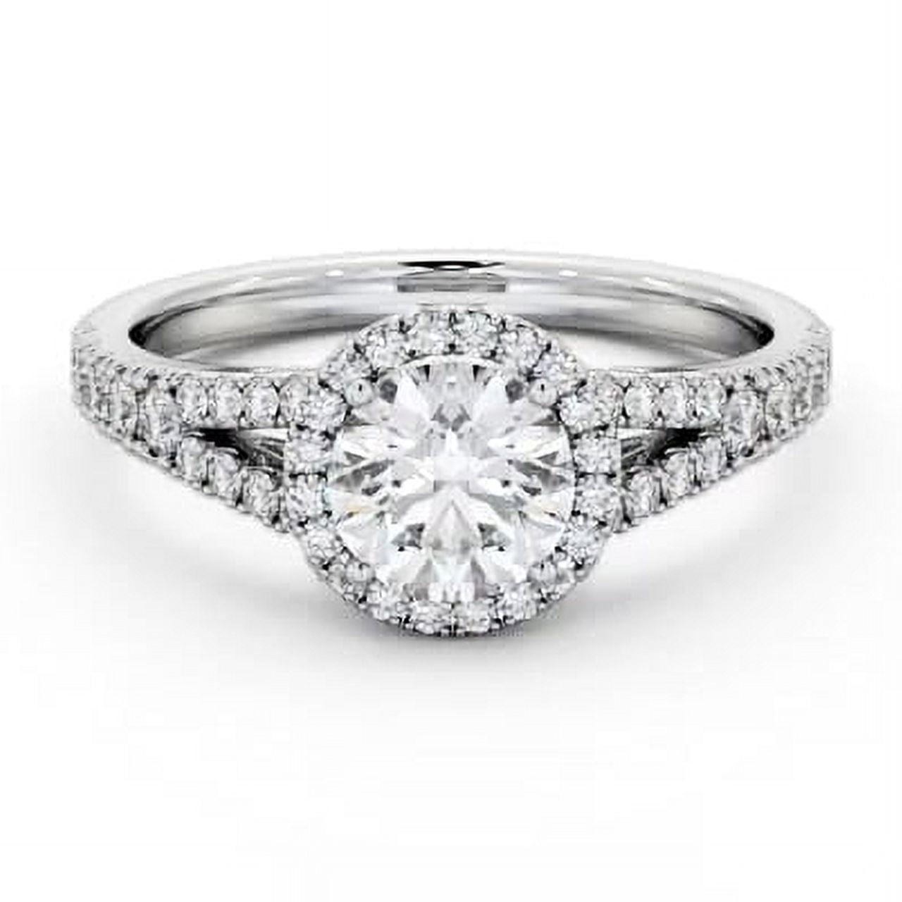 Alpha Jewelry 14K White Gold Plated Rings - Round Cut 1.7 Ct White ...