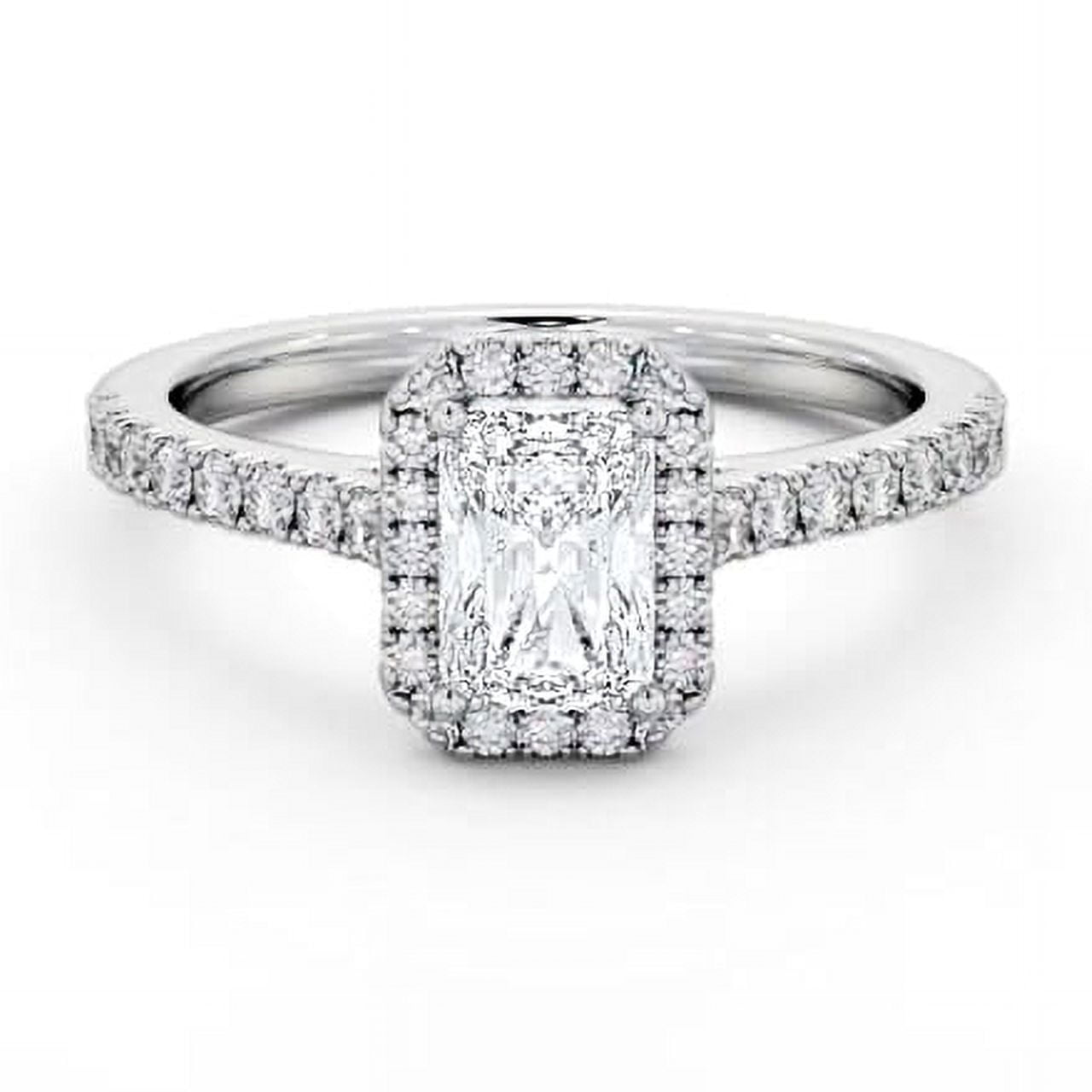 Alpha Jewelry 14K White Gold Plated Solitaire Ring - 1.6 Ct Radiant Cut ...