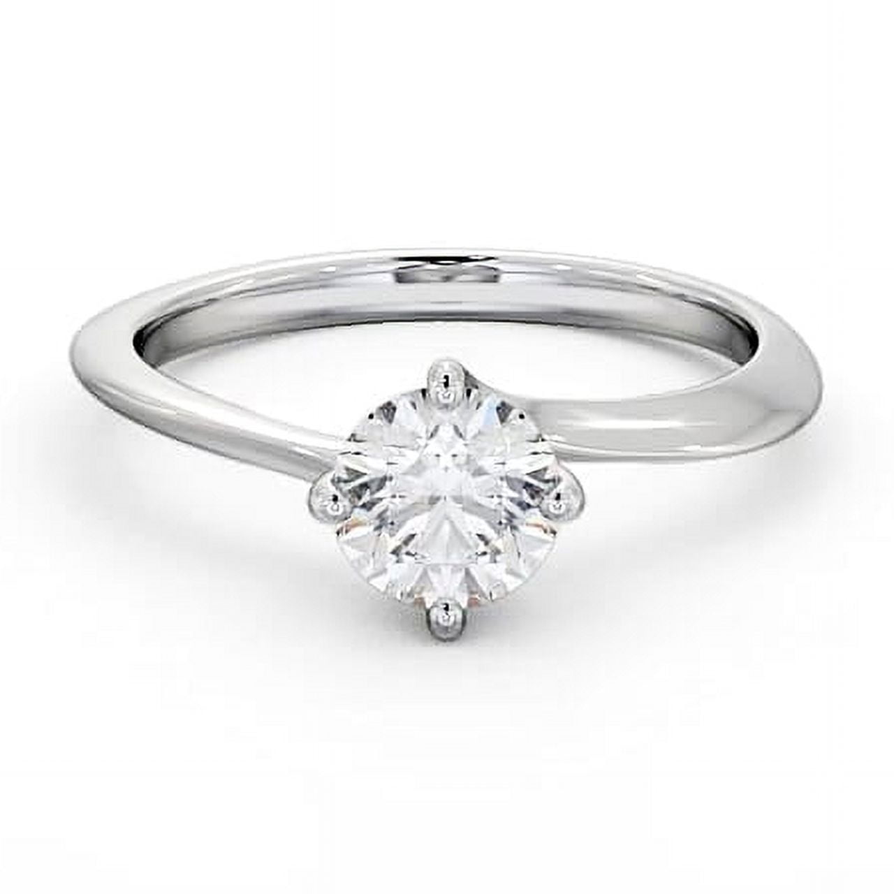 Alpha Jewelry 14K White Gold Plated Solitaire Ring - 1.9 Ct Round Cut Moissanite Ring for Women ...