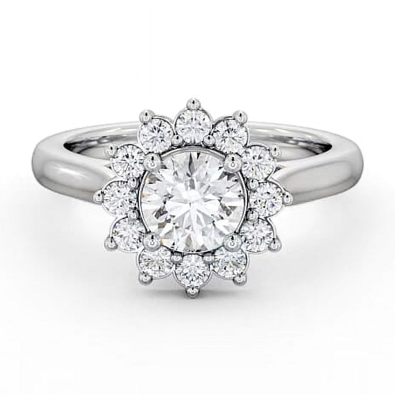 Alpha Jewelry 14K White Gold Plated Solitaire Ring - 1.9Ct Round ...