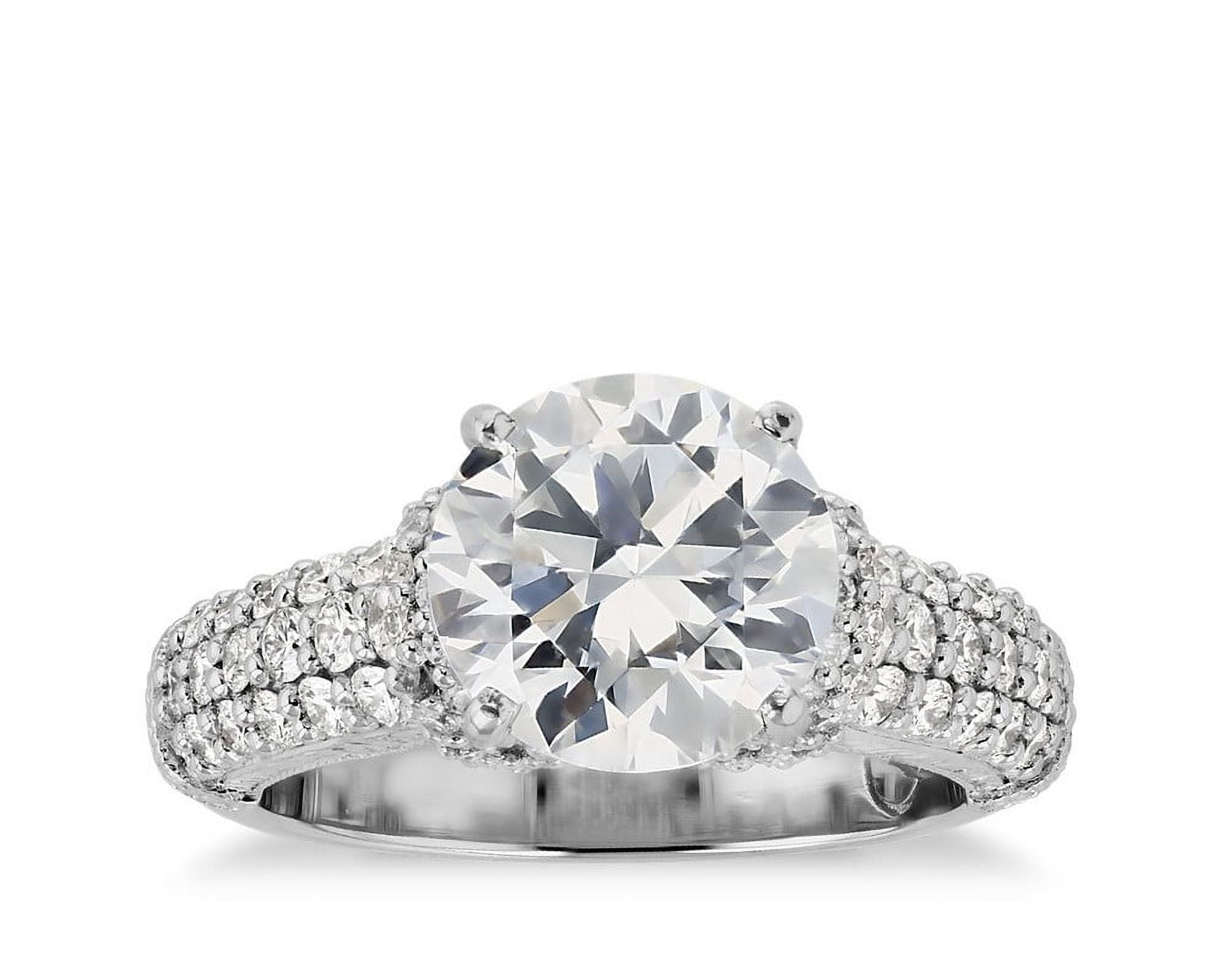 Alpha Jewelry 14K White Gold Plated Solitaire Ring - 2.2 Ct Moissanite ...