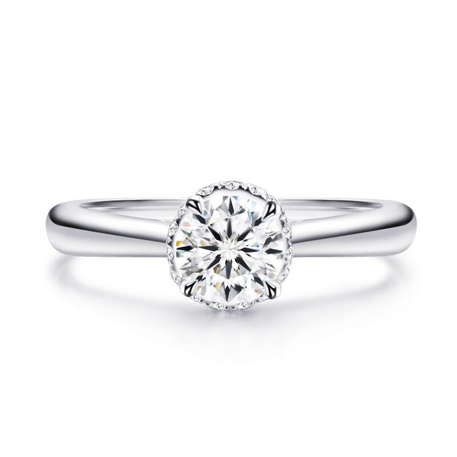 Alpha Jewelry 14K White Gold Plated Solitaire Ring - Brilliant 1.7 Ct ...