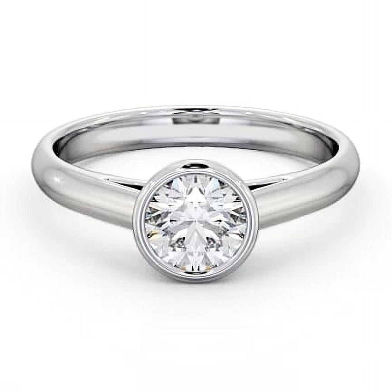Alpha Jewelry 14K White Gold Plated Solitaire Ring - Brilliant 2 Ct ...