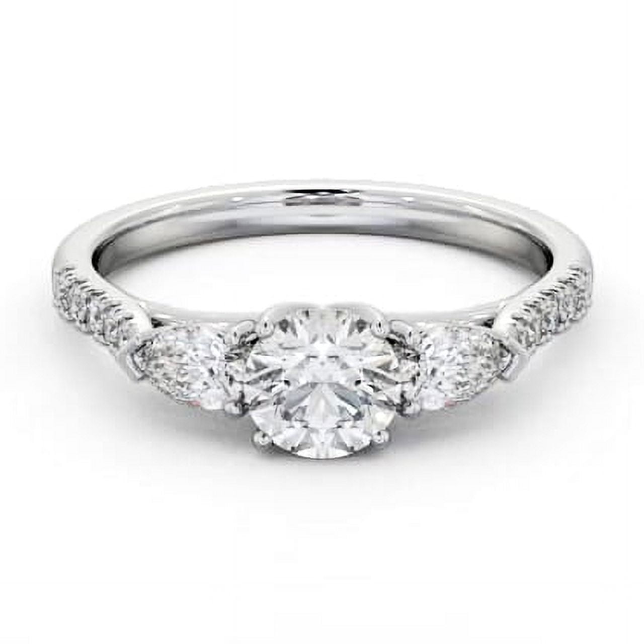 Alpha Jewelry 14K White Gold Plated Solitaire Ring - Round Cut ...