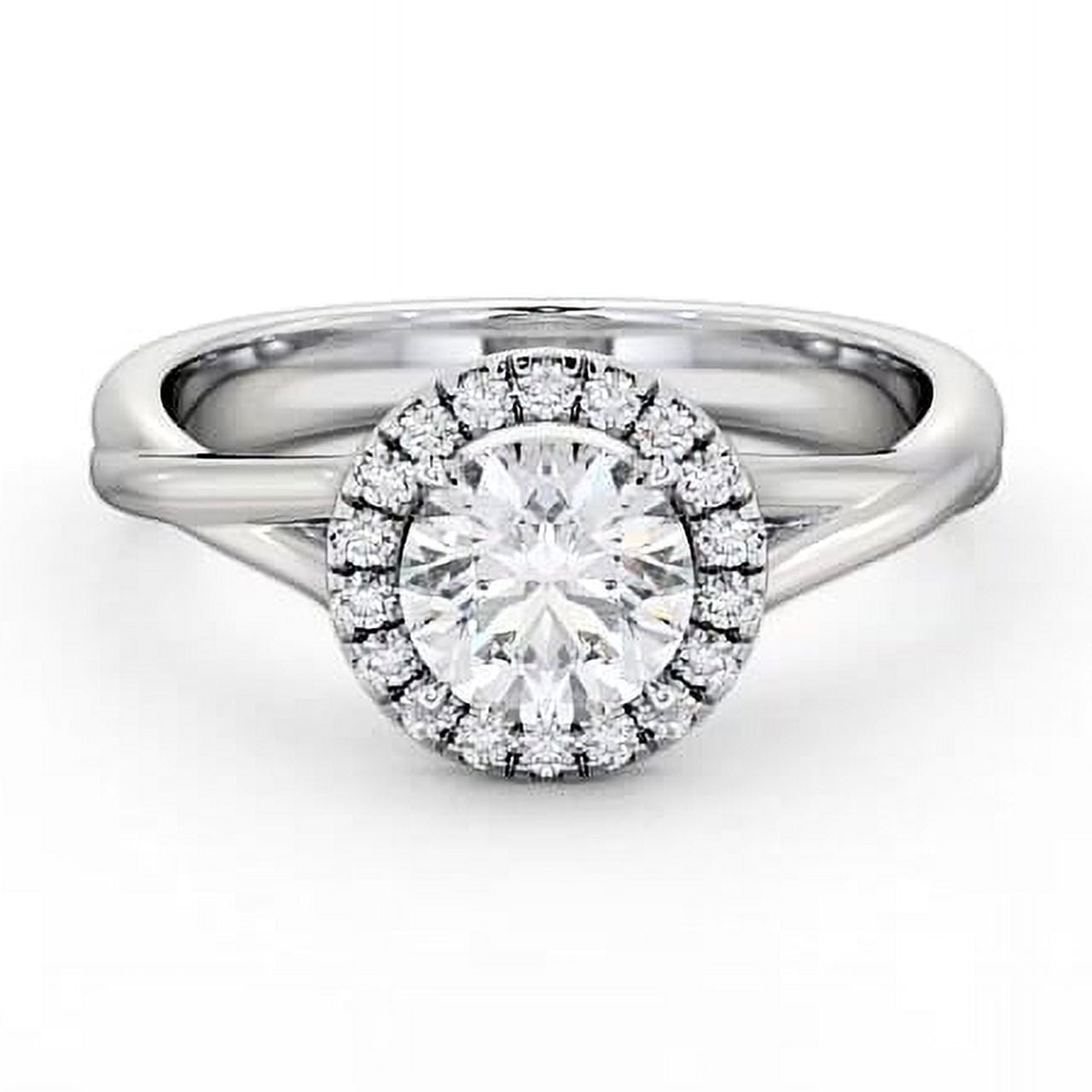 Alpha Jewelry 14K White Gold Plated Solitaire Ring - Round Cut ...