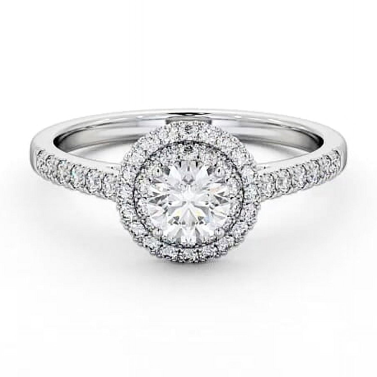 Alpha Jewelry 14K White Gold Plated Wedding Anniversary Ring - Round ...