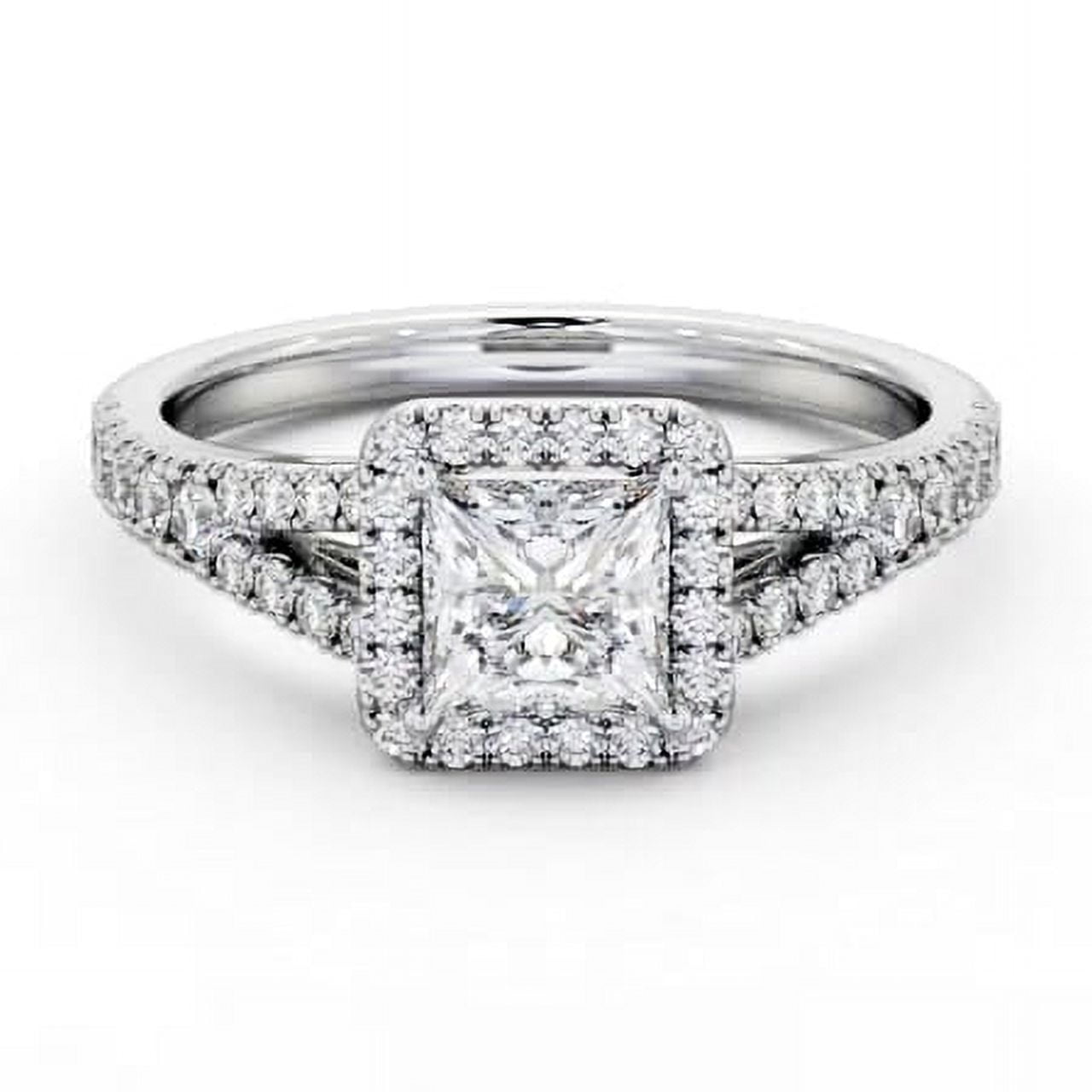 Alpha Jewelry 14K White Gold Plated Wedding Ring - 2 Ct Princess ...