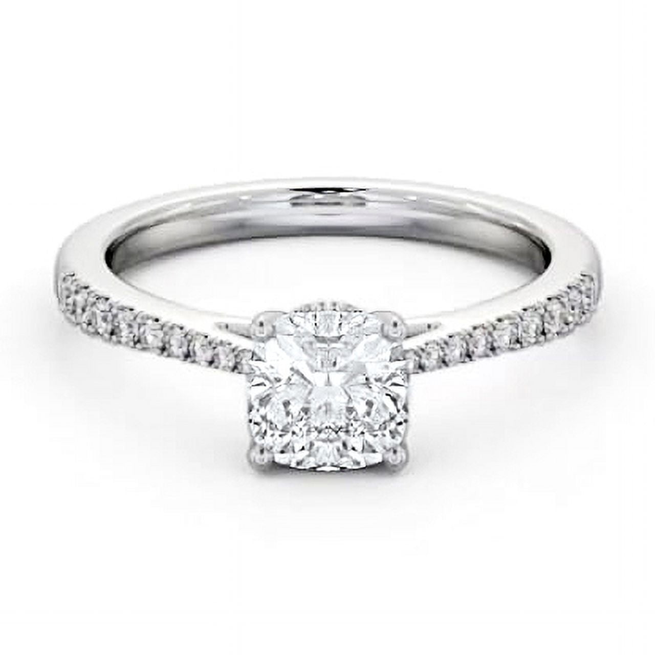 Alpha Jewelry 2 Ct Cushion Cut Moissanite Double Halo Rings ...